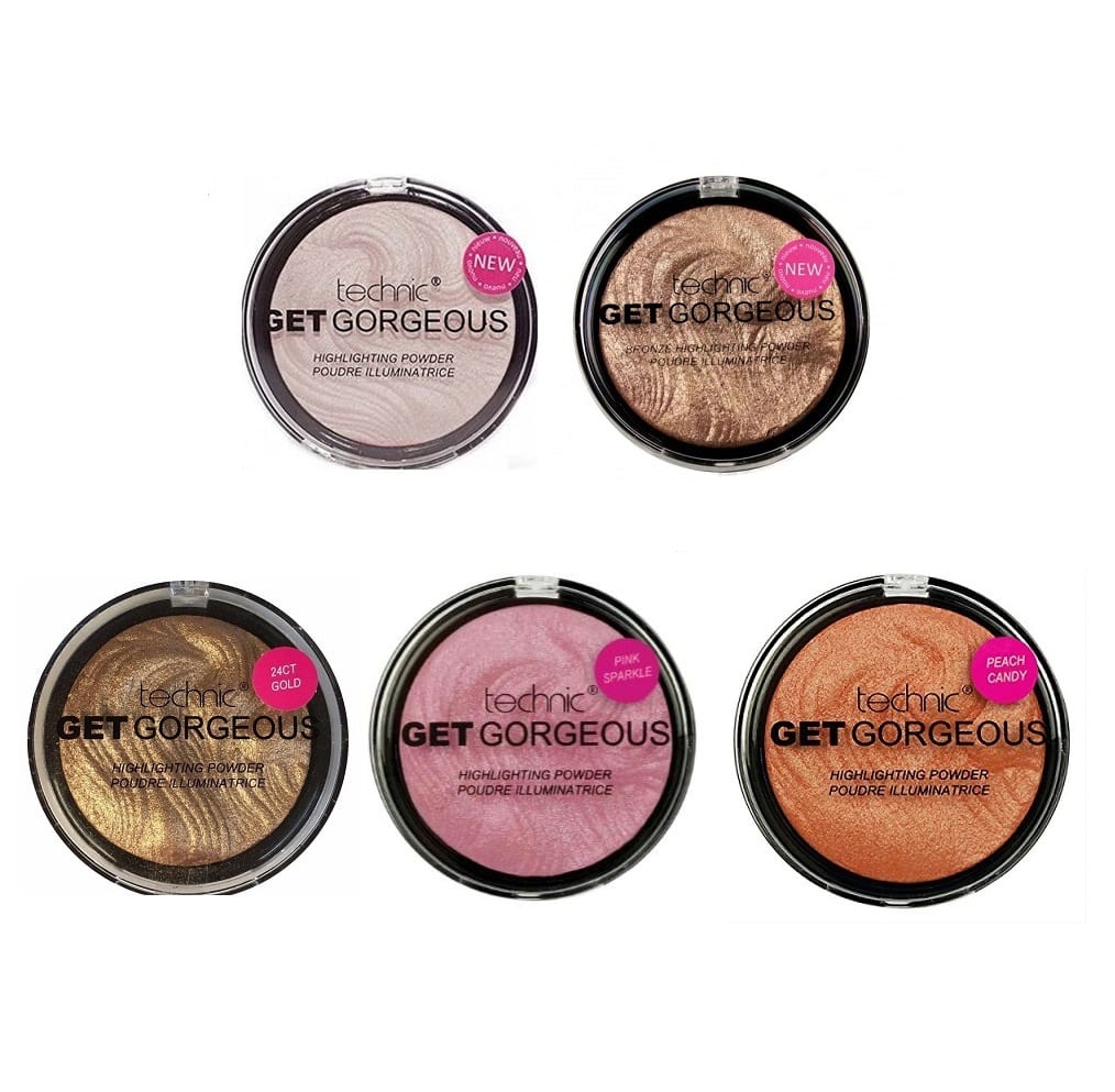 Technic Get Gorgeous Highlighting Powder 5 Shades One of Each - Colour ...