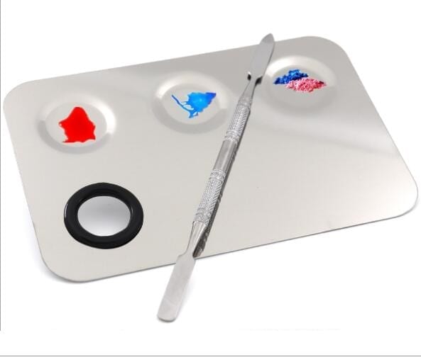 Glowii Metal Steel Stainless Makeup Artist Mixing Palette #4 - Colour ...