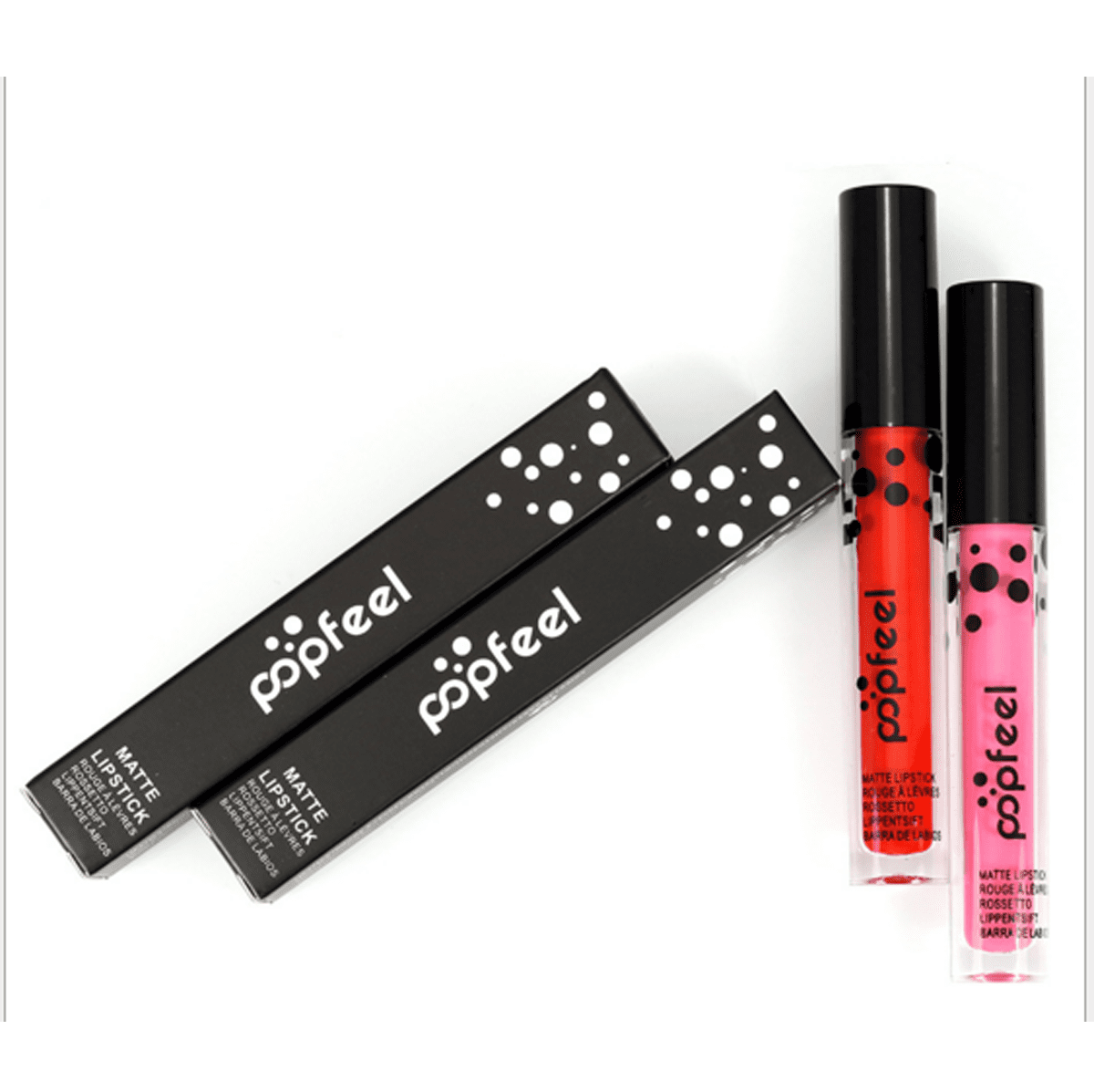 PopFeel 8pcs Matte Lip Gloss Liquid Lipstick one shade each - Colour ...