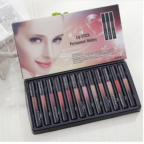 Teayason 12 Colours Gradient Tube Matte n Shimmer Liquid Lipstick Gift ...