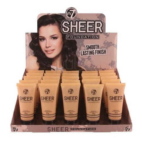 W7 Sheer Foundation Smooth Lasting Finish (25 units with tray) - Colour ...