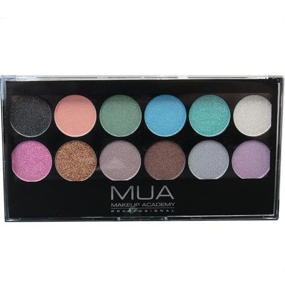 MUA 12 Colours Eyeshadow Palette - Glitterball - Colour Zone Cosmetics