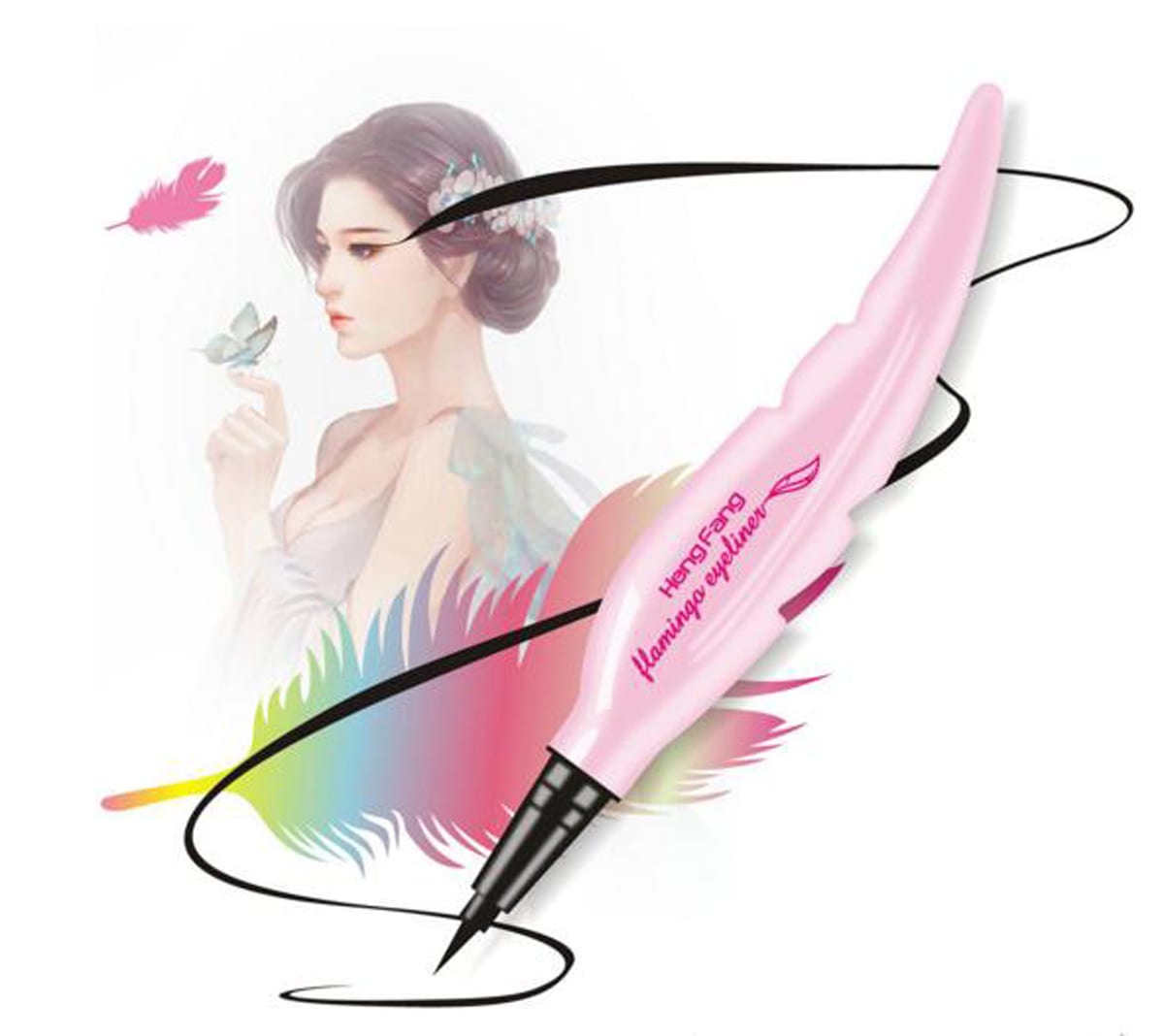 Heng Fang Flamingo Black Liquid Eyeliner - Colour Zone Cosmetics