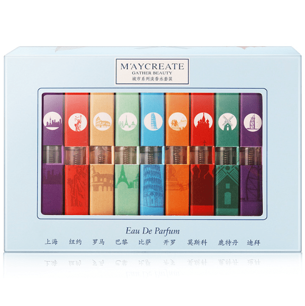 MayCreate 9pcs Mini Travel Friendly City Perfume Gift Set - Colour Zone ...