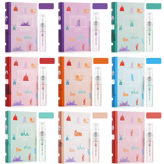 MayCreate 9pcs Mini Travel Friendly City Perfume Gift Set - Colour Zone ...