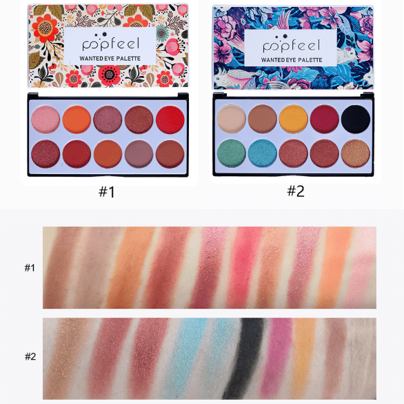 PopFeel 10 Colours Shimmering/Matte Eyeshadow Palette (choose shade ...