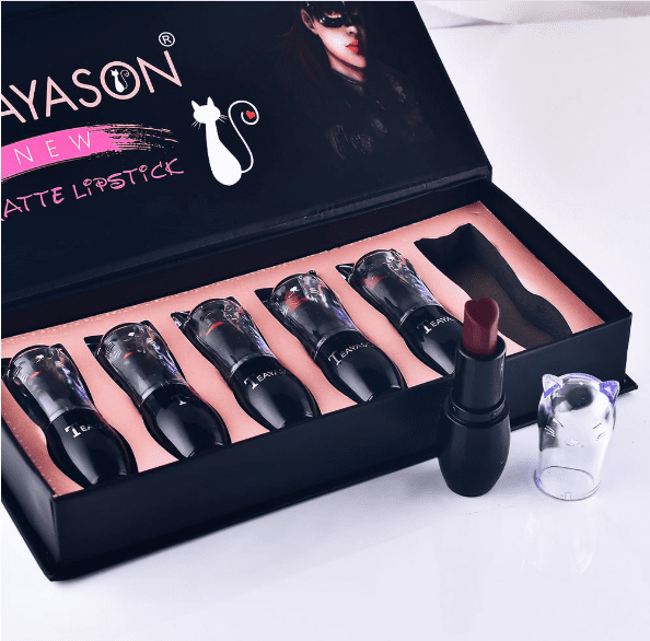 Teayason 6pcs Cute Kitten Matte Lipstick Set A - Colour Zone Cosmetics