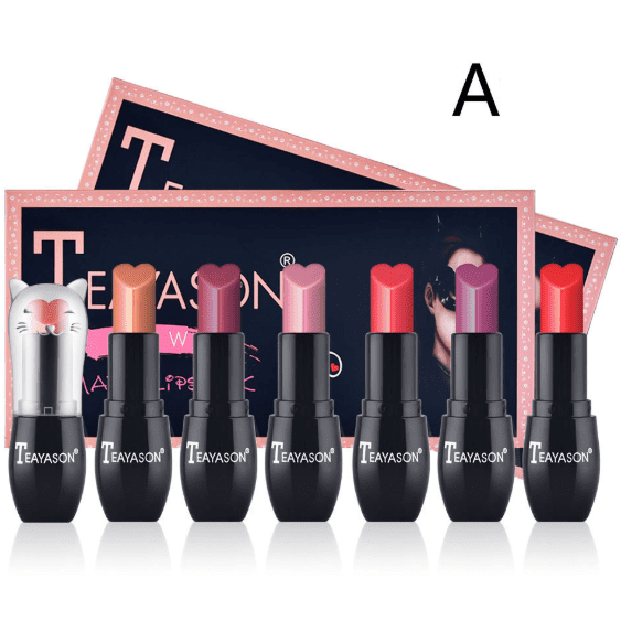 Teayason 6pcs Cute Kitten Matte Lipstick Set A - Colour Zone Cosmetics