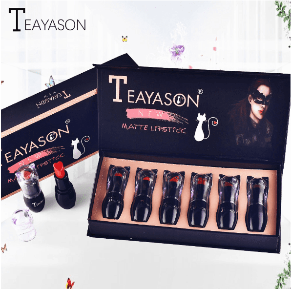 Teayason 6pcs Cute Kitten Matte Lipstick Set B - Colour Zone Cosmetics