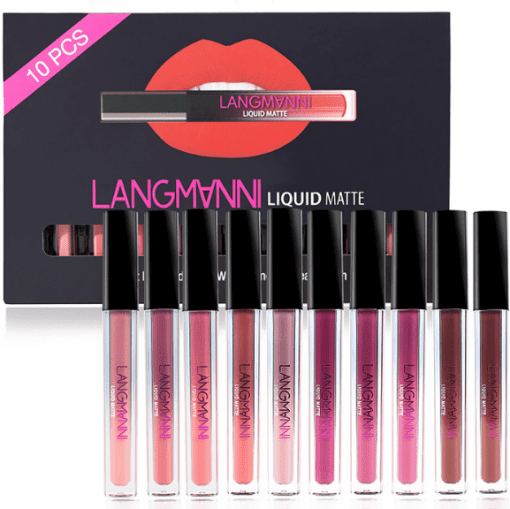 Langmanni 10pcs Matte Liquid Lipstick Set L9797 - Colour Zone Cosmetics