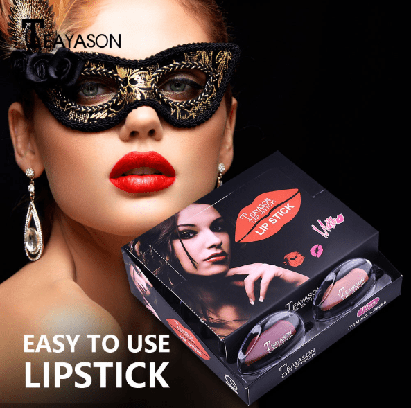 Teayason Unique Lip Shaped Easy To Apply Matte Finish Lipsticks (12pcs ...
