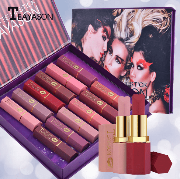 Teayason 12pcs 'You Are Very Beautiful' Lipstick Gift Set (3 girls ...