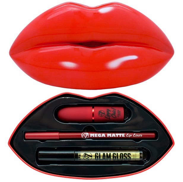 W7 Kiss Kit with Lip Shaped Tin - Red Alert - Colour Zone Cosmetics