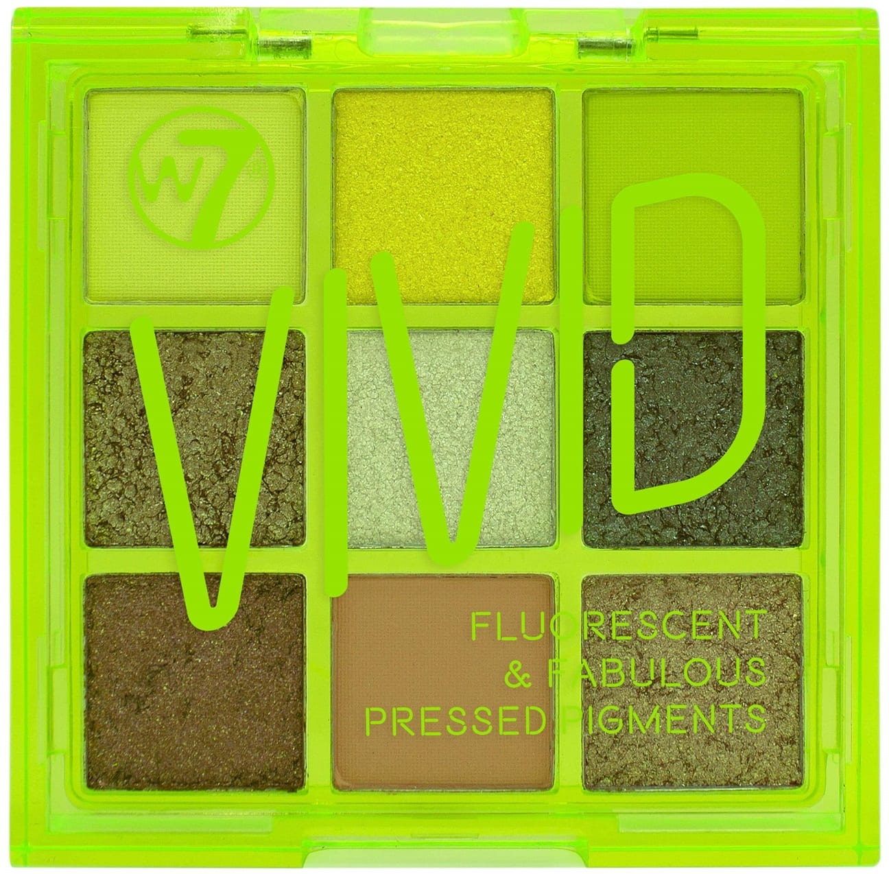 W7 Vivid Eyeshadow Palette - Glowin' Green - Colour Zone Cosmetics