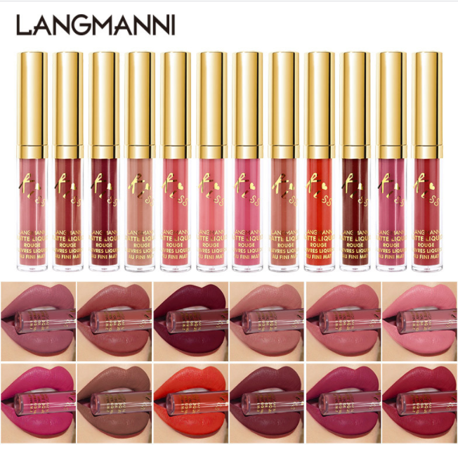 Langmanni 12pcs Classic Tint Soft Matte Liquid Lipstick Set L9800 ...