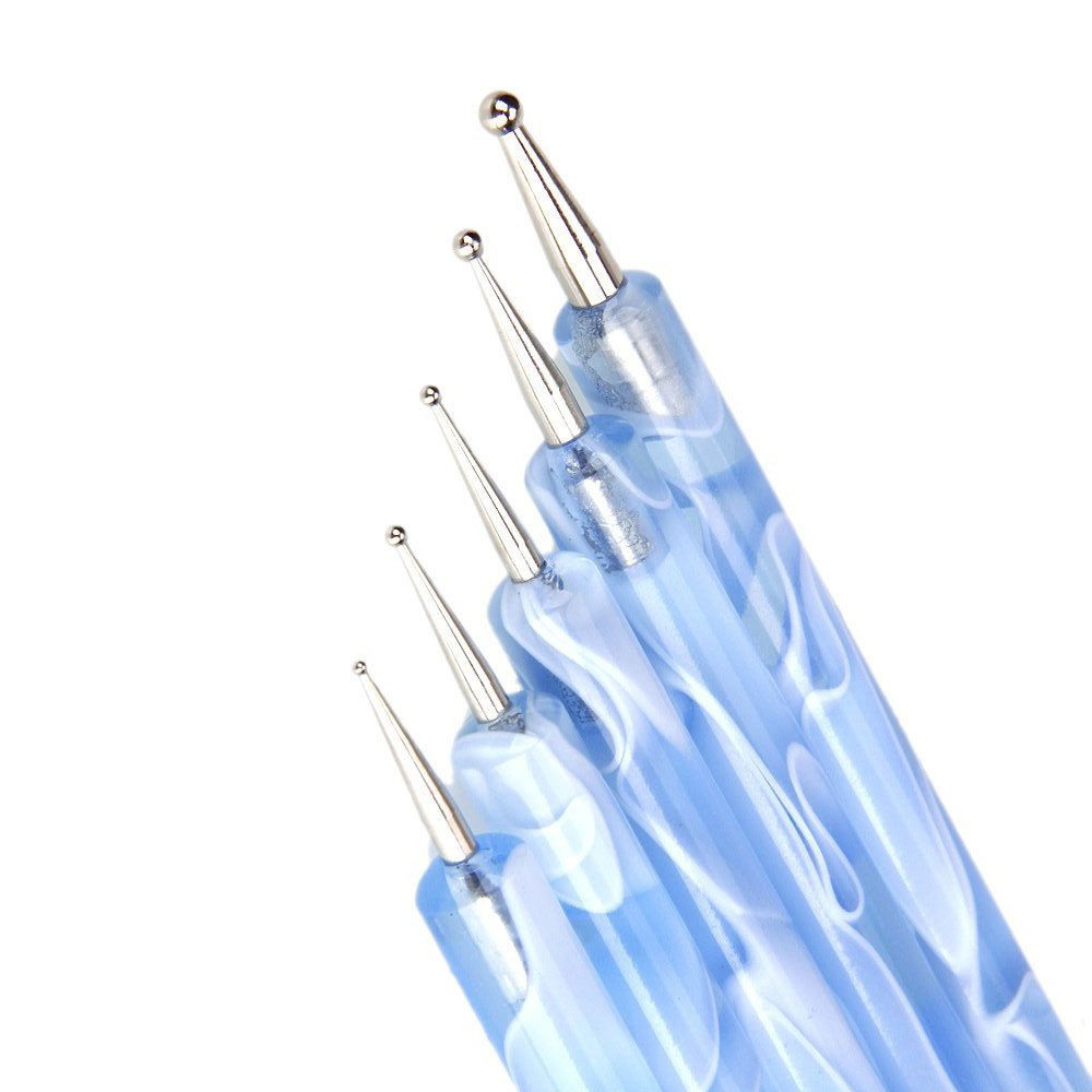 Glowii 5pcs Double-Sided Nail Art Dotting Pens - Light Blue - Colour ...