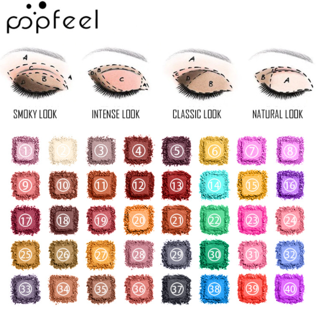 PopFeel 40 Colours Eyeshadow Palette (New Style) - Colour Zone Cosmetics