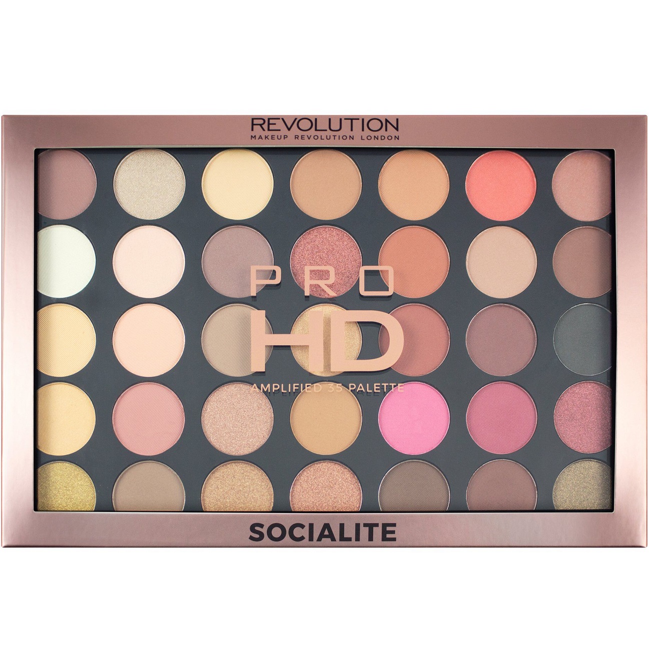 Revolution Pro HD 35 Colours Amplified Eyeshadow Palette - Socialite ...