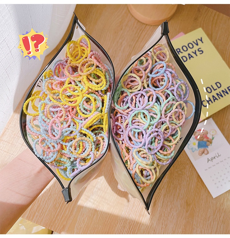 100pcs Multi Colours Hair Elastics Bobbles (various styles) - Colour ...
