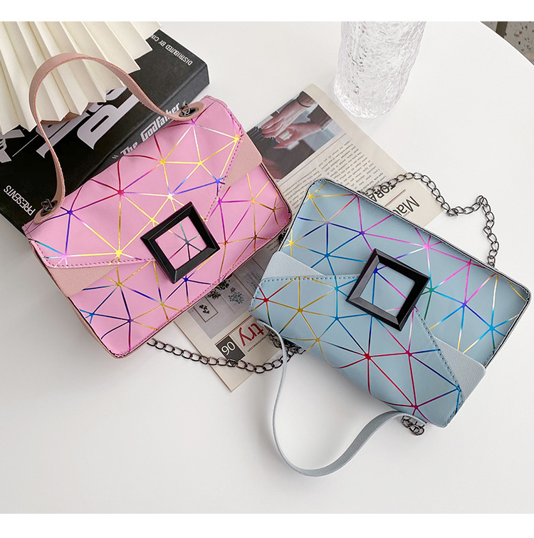 Mini Geometry Metallic Flap Chain Crossbody Bag 1240 (vairous colours ...