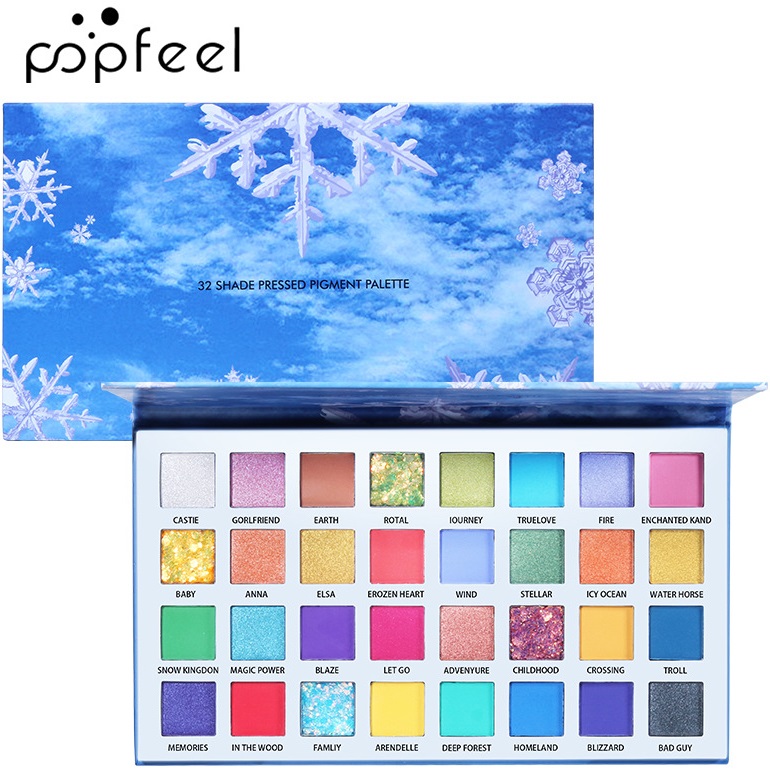 PopFeel 32 Colours Pressed Pigment Eyeshadow Palette (New Style ...