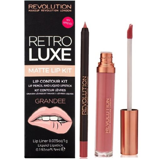 Revolution Retro Luxe Kits Matte Lip Contour Kit - Grandee - Colour ...