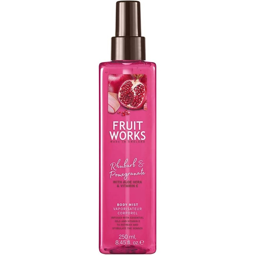 Fruit Works Body Mist 250ml - Rhubarb & Pomegranate - Colour Zone Cosmetics