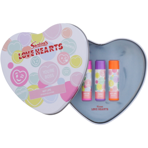 Love Hearts Lip Balm Trio Heart Shaped Tin Set - Colour Zone Cosmetics