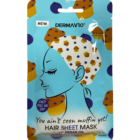 Derma V10 You Ain’t Seen Muffin Yet Printed Hair Sheet Mask with Argan ...