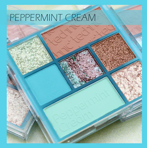 Technic 7 Colours Pressed Pigment Eyeshadow Palette - Peppermint Cream ...