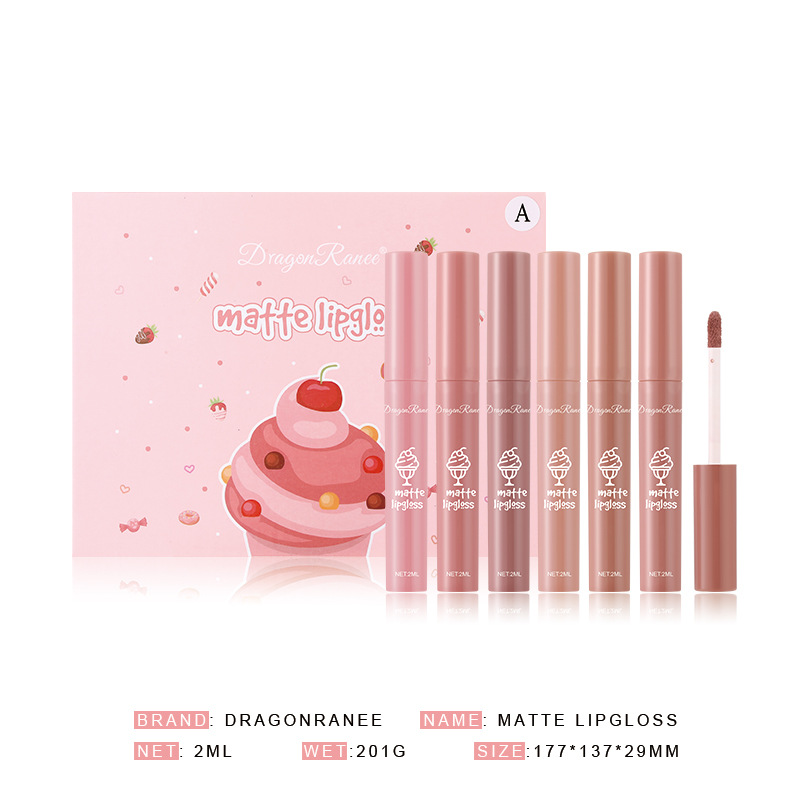 Dragon Ranee Ice Cream Matte Liquid Lipstick 6pcs Set (various shades ...