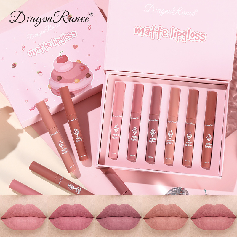 Dragon Ranee Ice Cream Matte Liquid Lipstick 6pcs Set (various shades ...