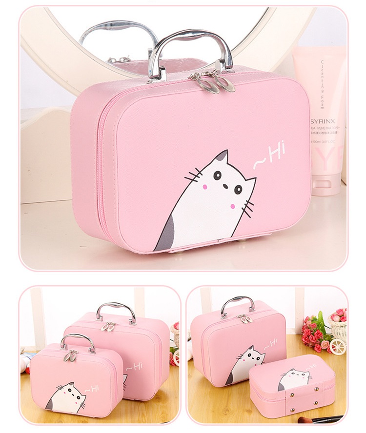 Hi Kitten Pink Makeup Storage Hard Case (various sizes) - Colour Zone ...