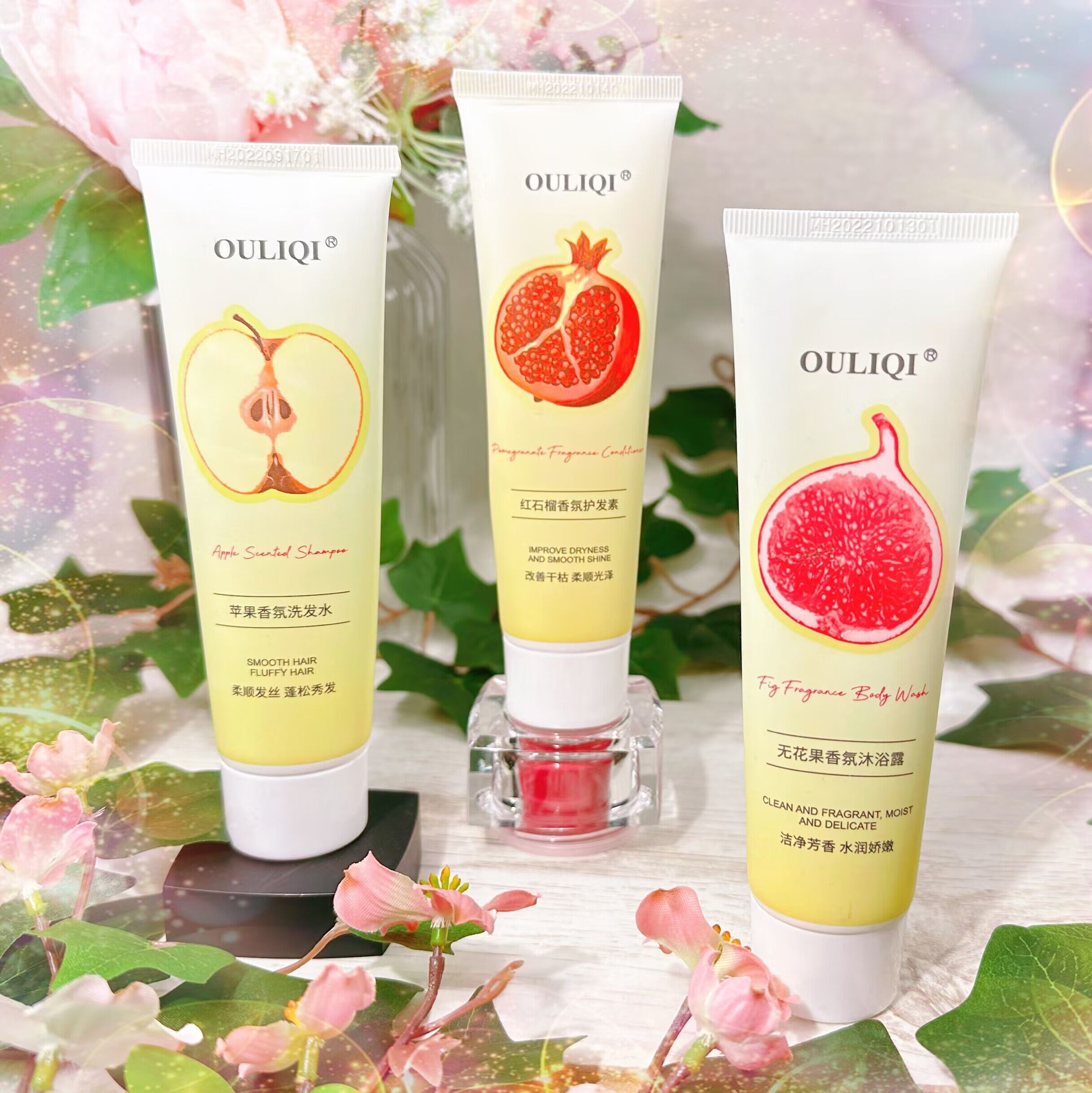 Ouliqi 3pcs Fruity Fragranced Hair and Body Care Set in Organza Gift ...
