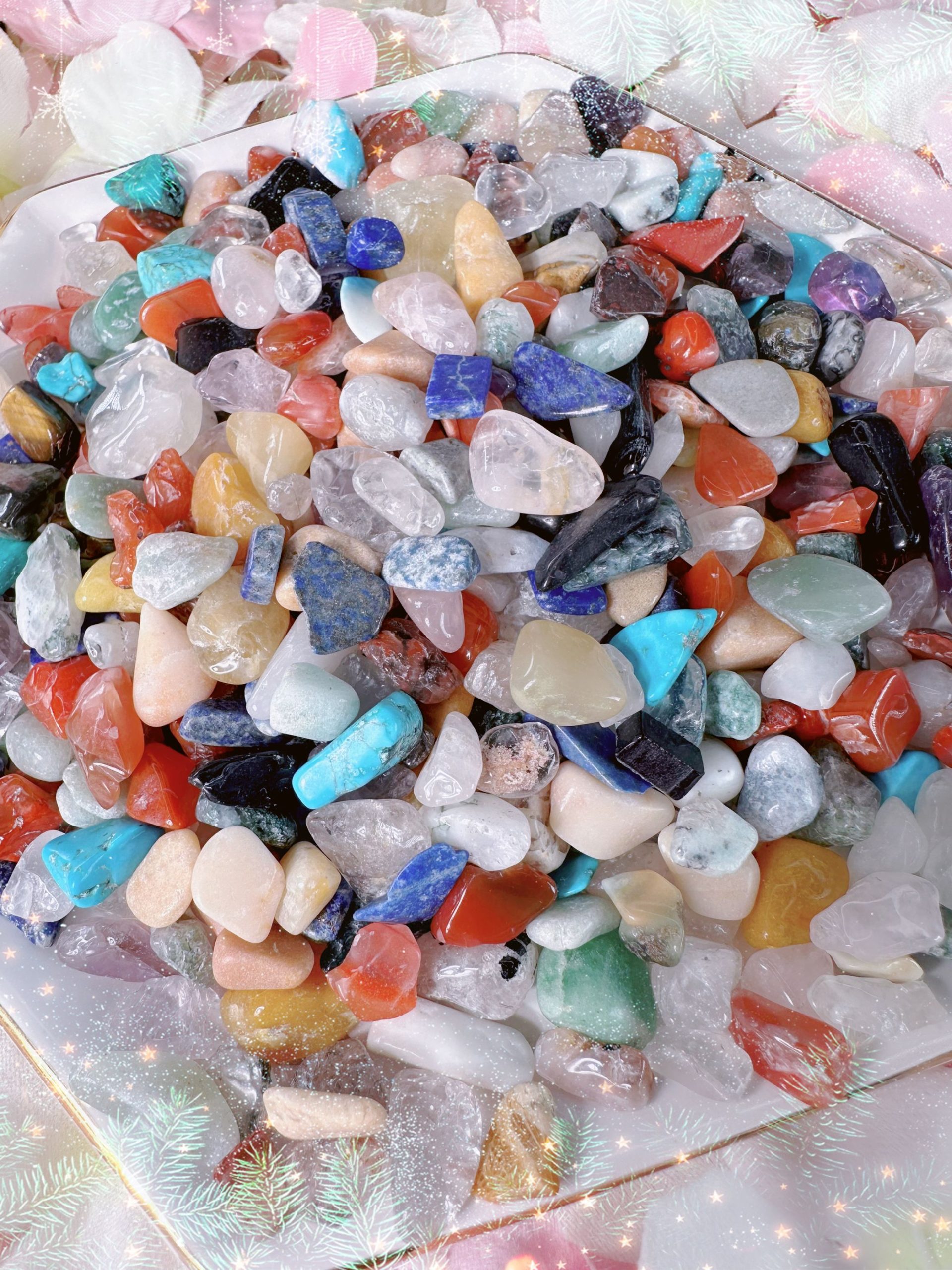 Natural Mixed Crystal Stone Chips (verious weights) - Colour Zone Cosmetics