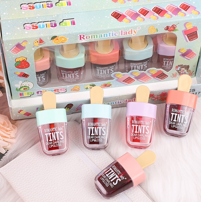 Romantic Lady 5pcs Cute Icelolly Lip Gloss Tint Gift Set - Colour Zone ...