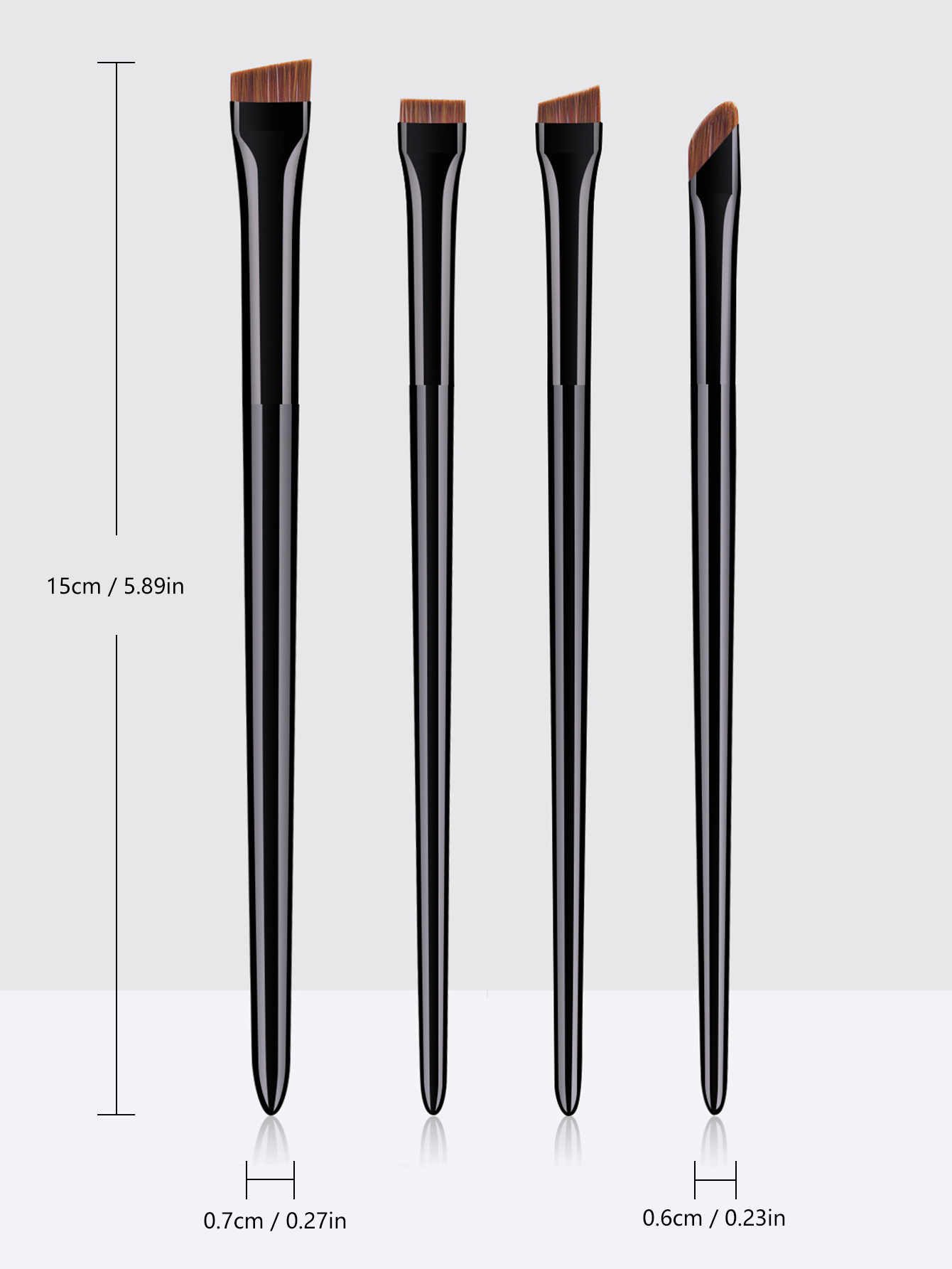 Glowii 4pcs Black Eye Makeup Brush Set - Colour Zone Cosmetics