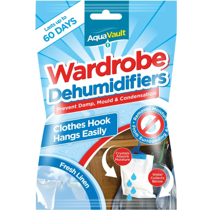 AquaVault Wardrobe Dehumidifier with Hanger 210g - Fresh Linen - Colour ...