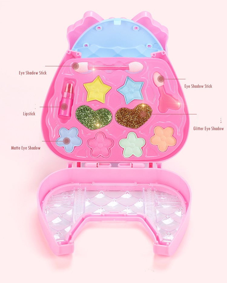 Little Princess Pink Cover Heart Handbag Shaped Kids Makeup Set ...
