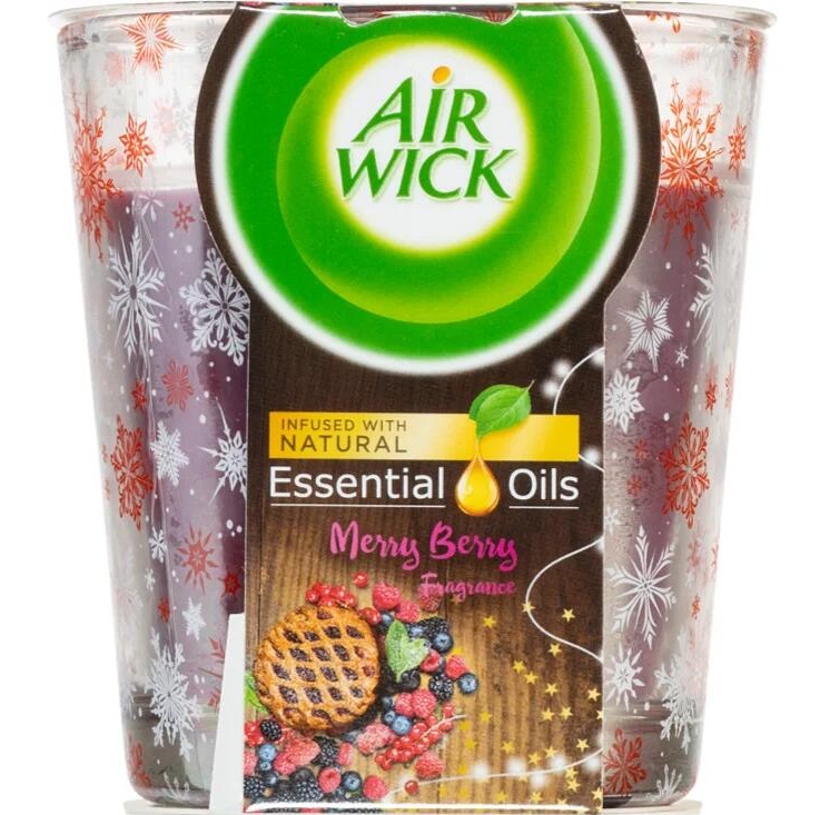 Air Wick Essential Oils Scented Candle 105g - Merry Berry - Colour Zone ...