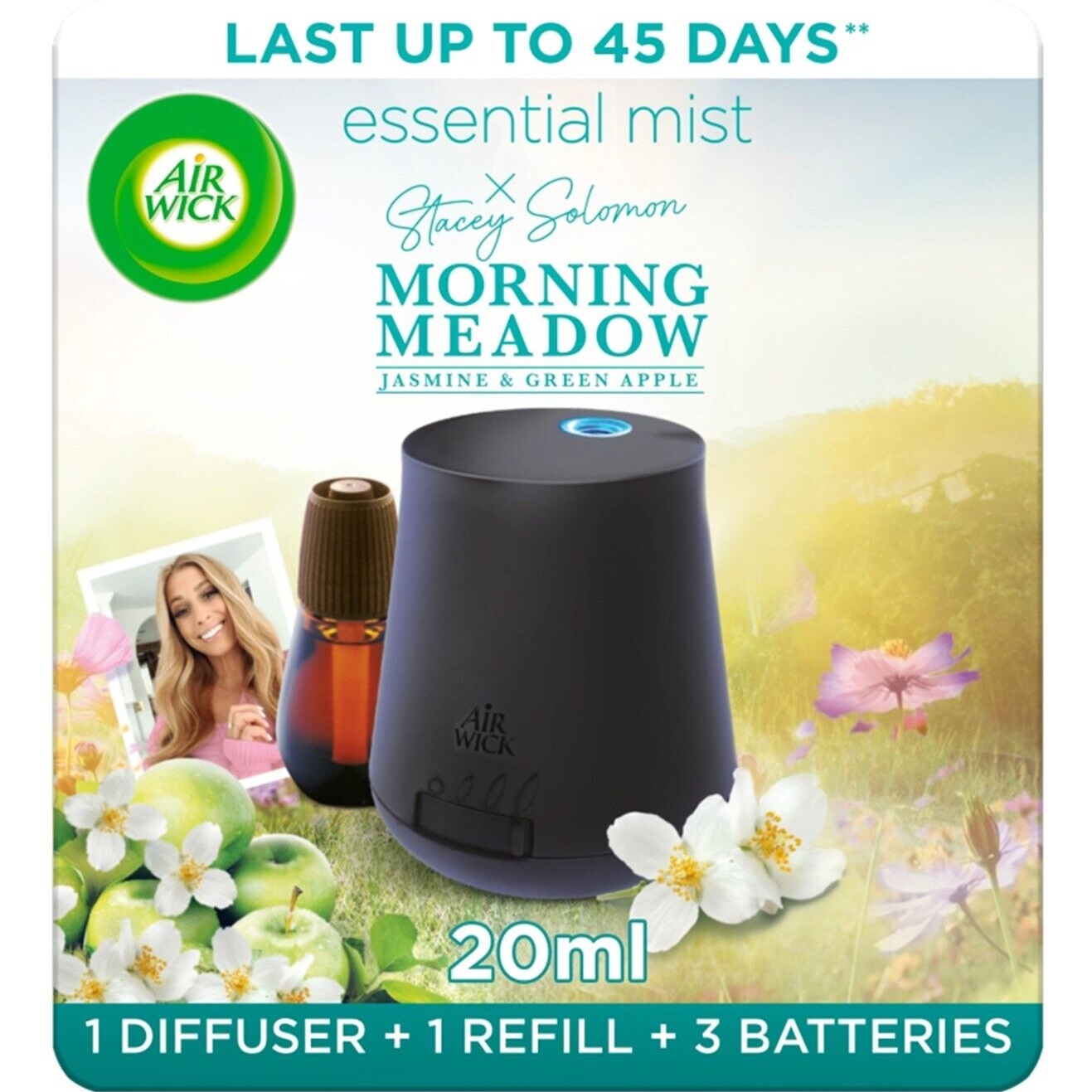 Air Wick Essential Mist Diffuser + Refill - Morning Meadow - Colour Zone Cosmetics