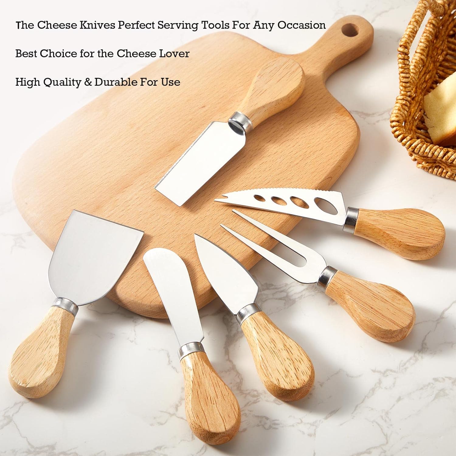 6pcs Cheese Chisel and Knife Boxed Set - Colour Zone Cosmetics