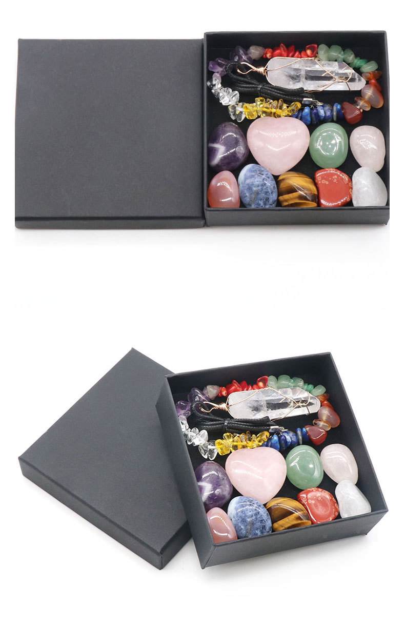 8pcs Chakra n Pink Heart Shaped Crystal Healing Stone + Mixed Crystal ...