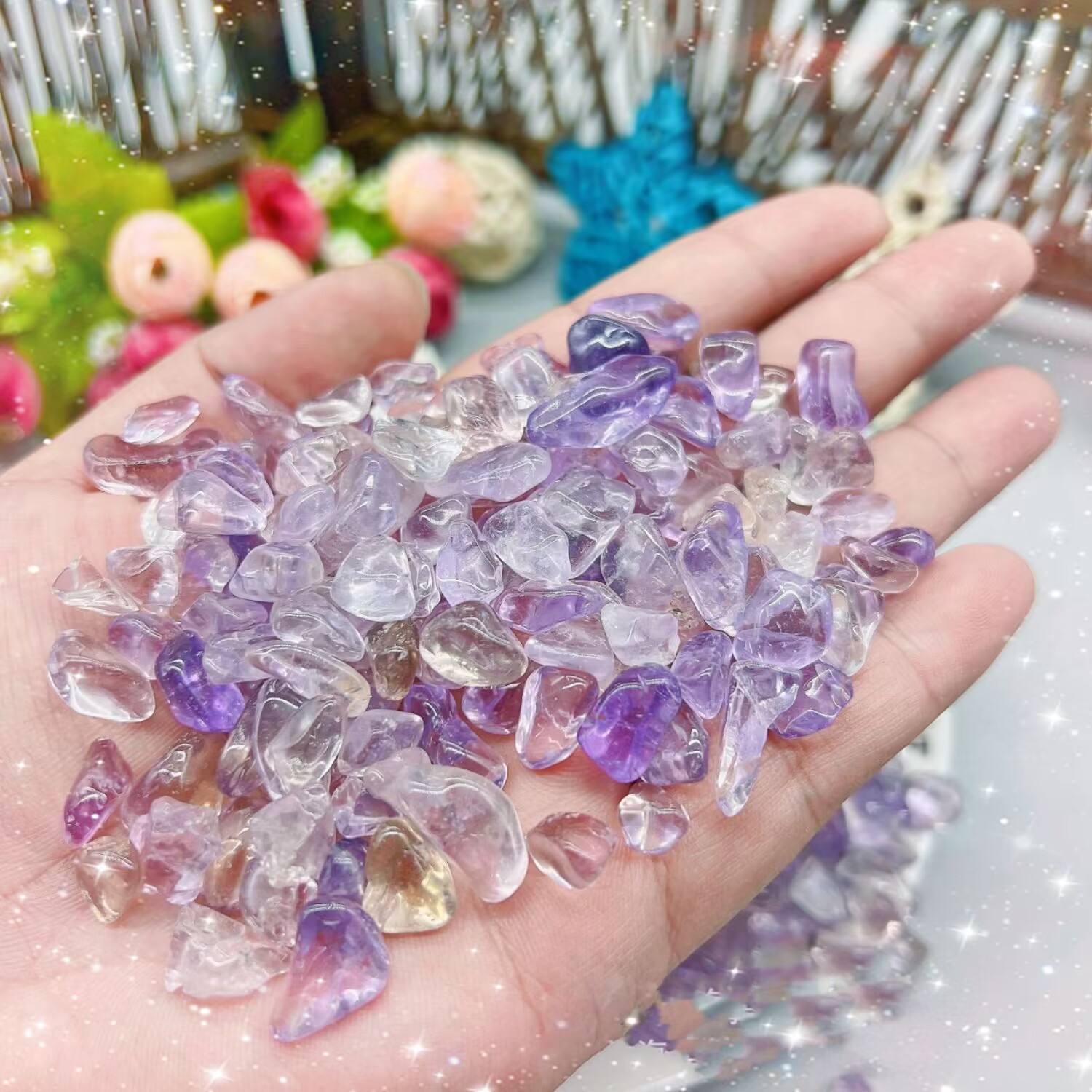 Natural Light Purple Crystal Stone Chips (verious weights) - Colour ...