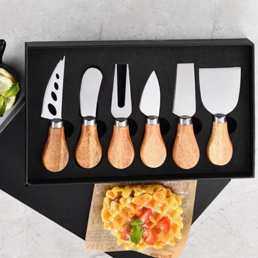 6pcs Cheese Chisel and Knife Boxed Set - Colour Zone Cosmetics