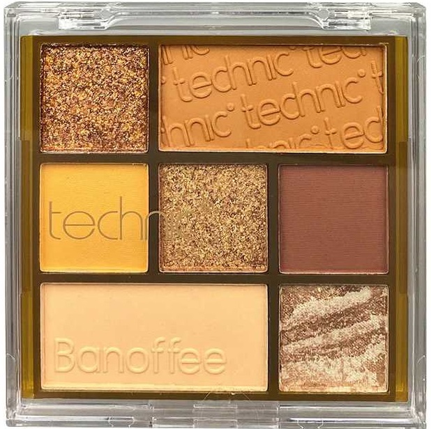 Technic 7 Colours Pressed Pigment Eyeshadow Palette - Banoffee - Colour ...