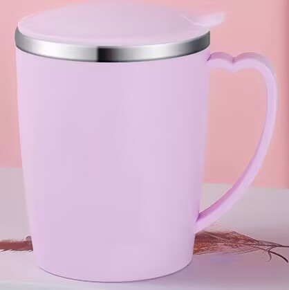 Stainless Steel Mug With Lid - Sakura Pink - Colour Zone Cosmetics