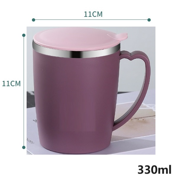 Stainless Steel Mug With Lid - Violet - Colour Zone Cosmetics