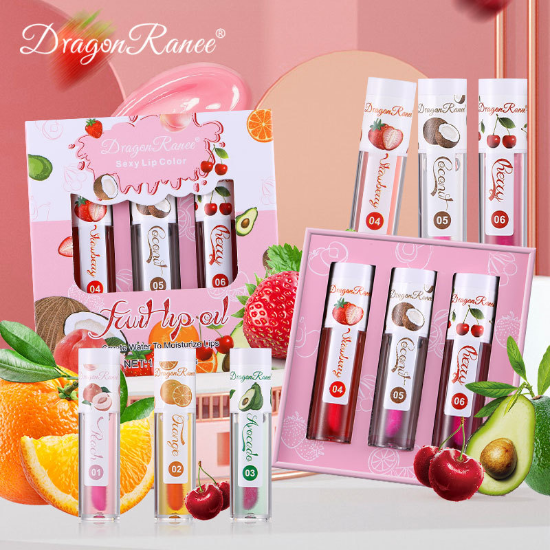 Dragon Ranee 3pcs Colour Changing Fruity Lip Oil Gift Set (various ...