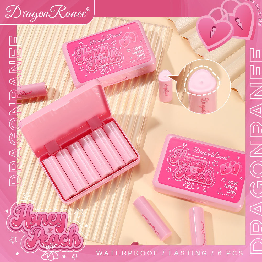 Dragon Ranee Honey Peach 6pcs Matte Lipstick Gift Set - Colour Zone ...